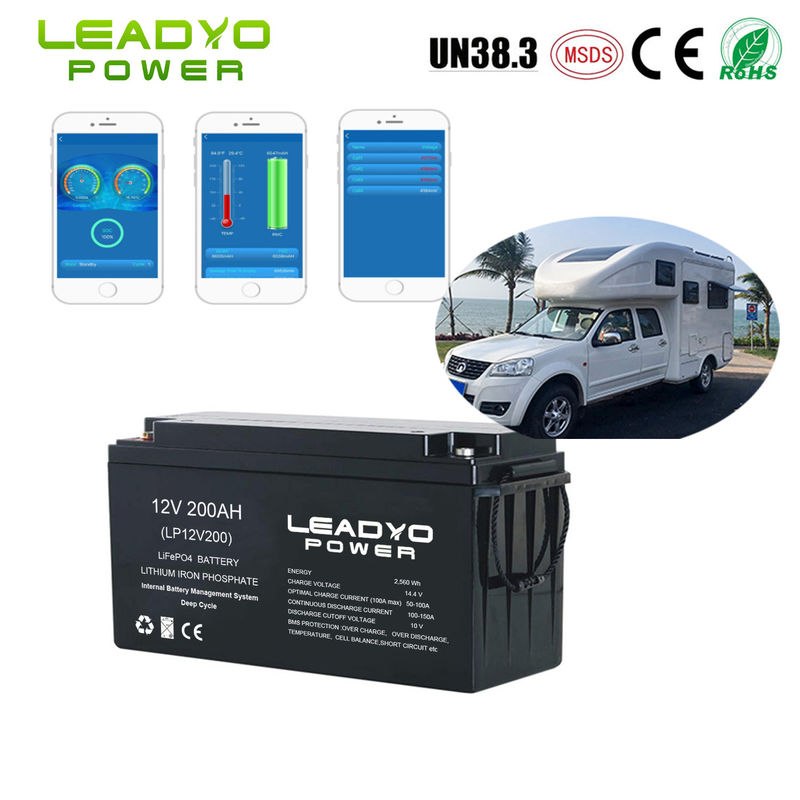 Rechargeable IP66 Lithium ion RV Battery 12V 200Ah LiFePO4 Deep Cycle ...